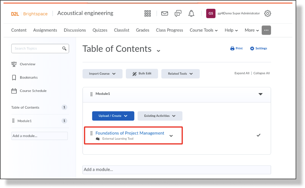 How to access Coursera Course from Desire2Learn